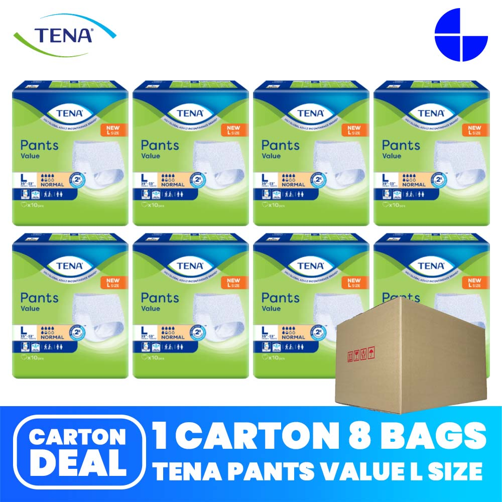 Tena Pants Value Adult Diapers M10 (M Size)/ L10 (L Size)/ XL8 (XL Size) [Carton Deal] | Shopee ...