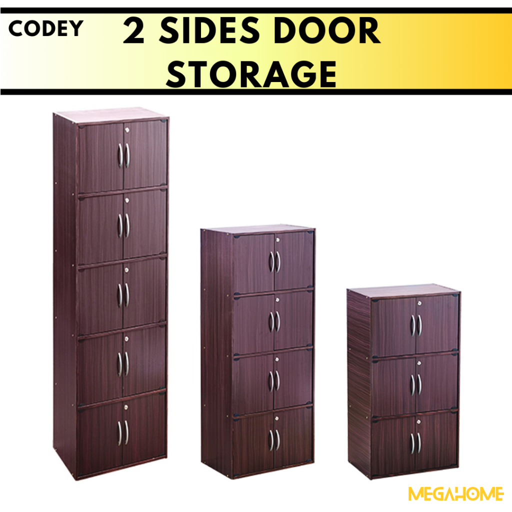 CODEY 2Door LOCKED Storage Box/Bookcase/ Bookshelf/ Book Cabinet ...