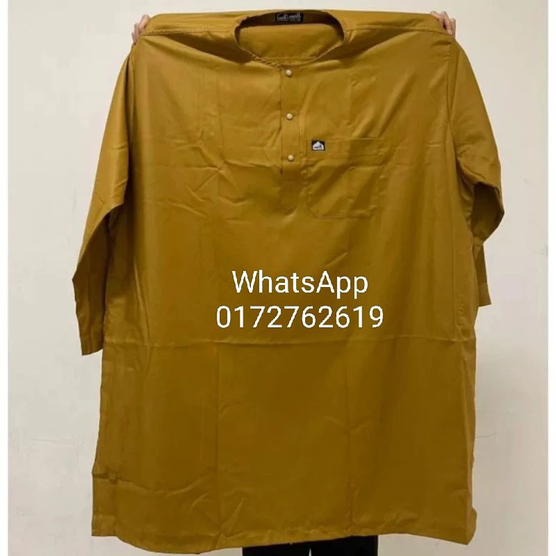 Kurta All Saiz Kain 💯 Cotton Kurta Saiz Besar Yellow Round Neck ...