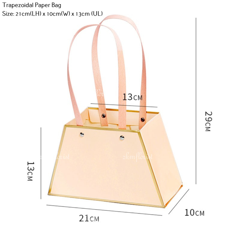 MACAROON TOTE BAG Rectangular Shaped Flower Paper Chain Handle Doorgift ...