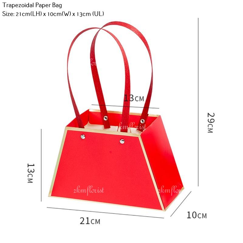 MACAROON TOTE BAG Rectangular Shaped Flower Paper Chain Handle Doorgift ...