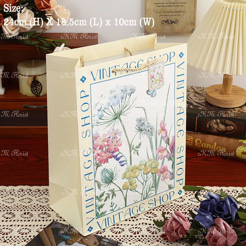 MACAROON TOTE BAG Rectangular Shaped Flower Paper Chain Handle Doorgift ...