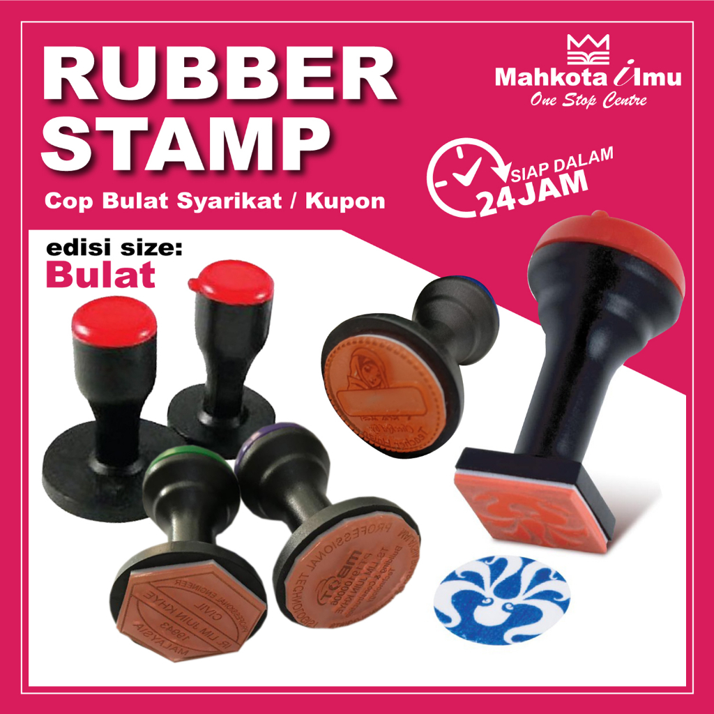 Rubber stamp edisi size bulat | Cop bulat syarikat/kupon | siap dalam ...