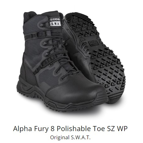 Original SWAT Alpha Fury 8" Side-Zip Waterproof Polishable Toe Boot ...