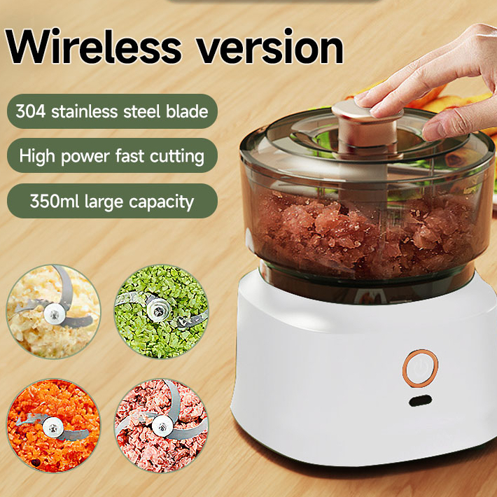 Multifunction Food Processor Cordless Meat Blender Electric Garlic ...