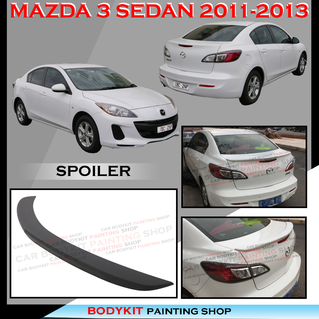 MAZDA 3 SEDAN 2011-2013 REAR SPOILER LIP TRUNK SPOILER WITH PAINT PIANO ...