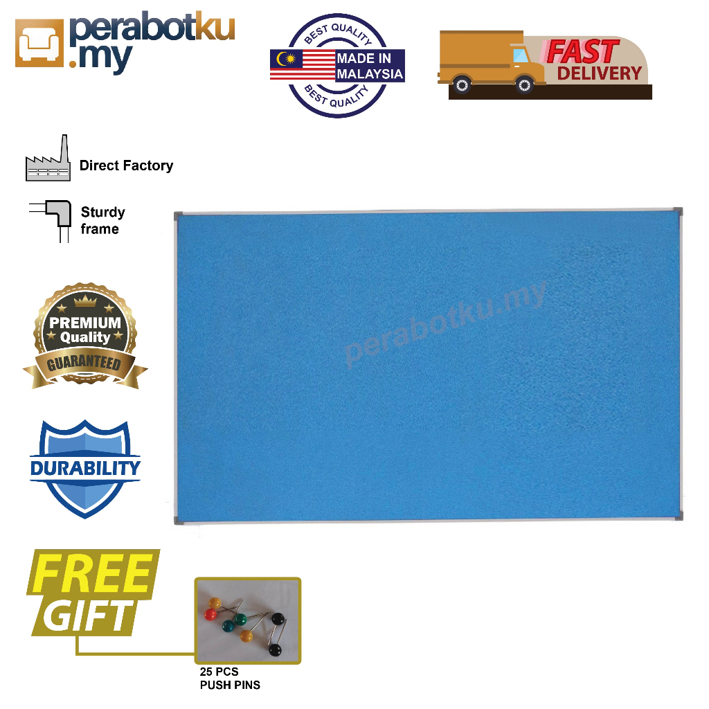 BLUE FOAM NOTICE BOARD WITH ALUMINIUM FRAME / PAPAN KENYATAAN / PAPAN ...