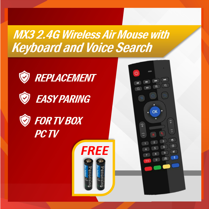 Voice Control MX3 2.4G Wireless AirMouse with Keyboard Air mouse mx3 ...