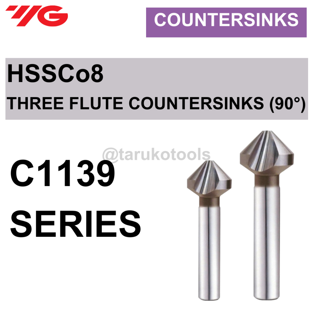 100% Original YG-1 HSSCo8 3F Countersinks 90 degree C1139 series ...