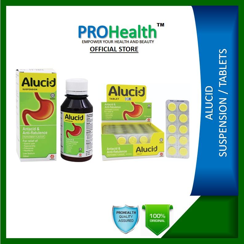 ALUCID Ubat Kunyah Gas Angin Perut Kembung Sakit Gastrik SUSPENSION ...