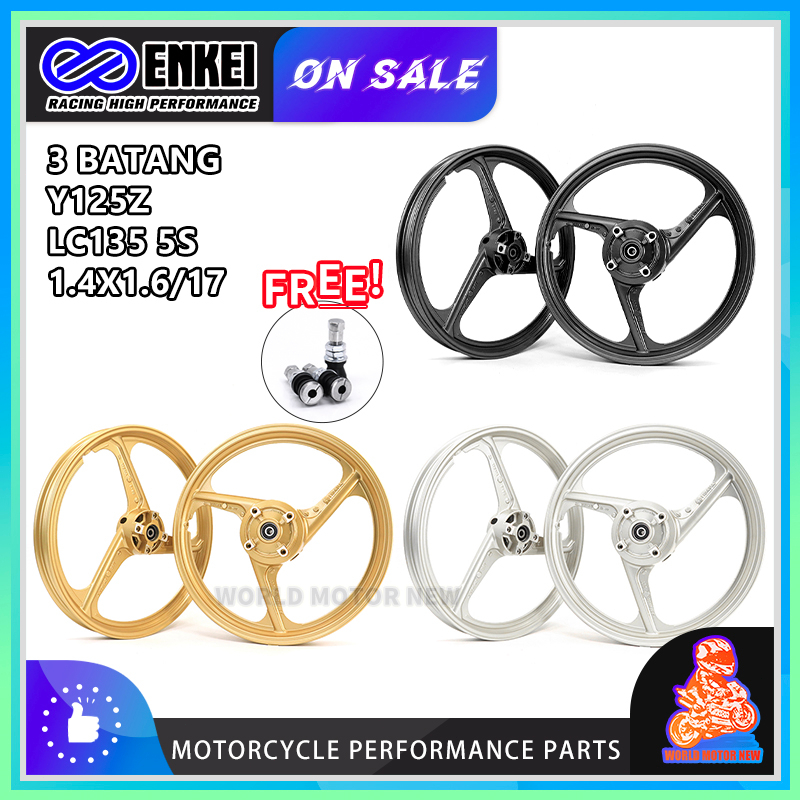 ENKEI SPORT RIM 3 BATANG YAMAHA LC135 V8 Y125Z LC135 5S SAMA LC135 5S DISC DEPAN 267MM | Shopee ...