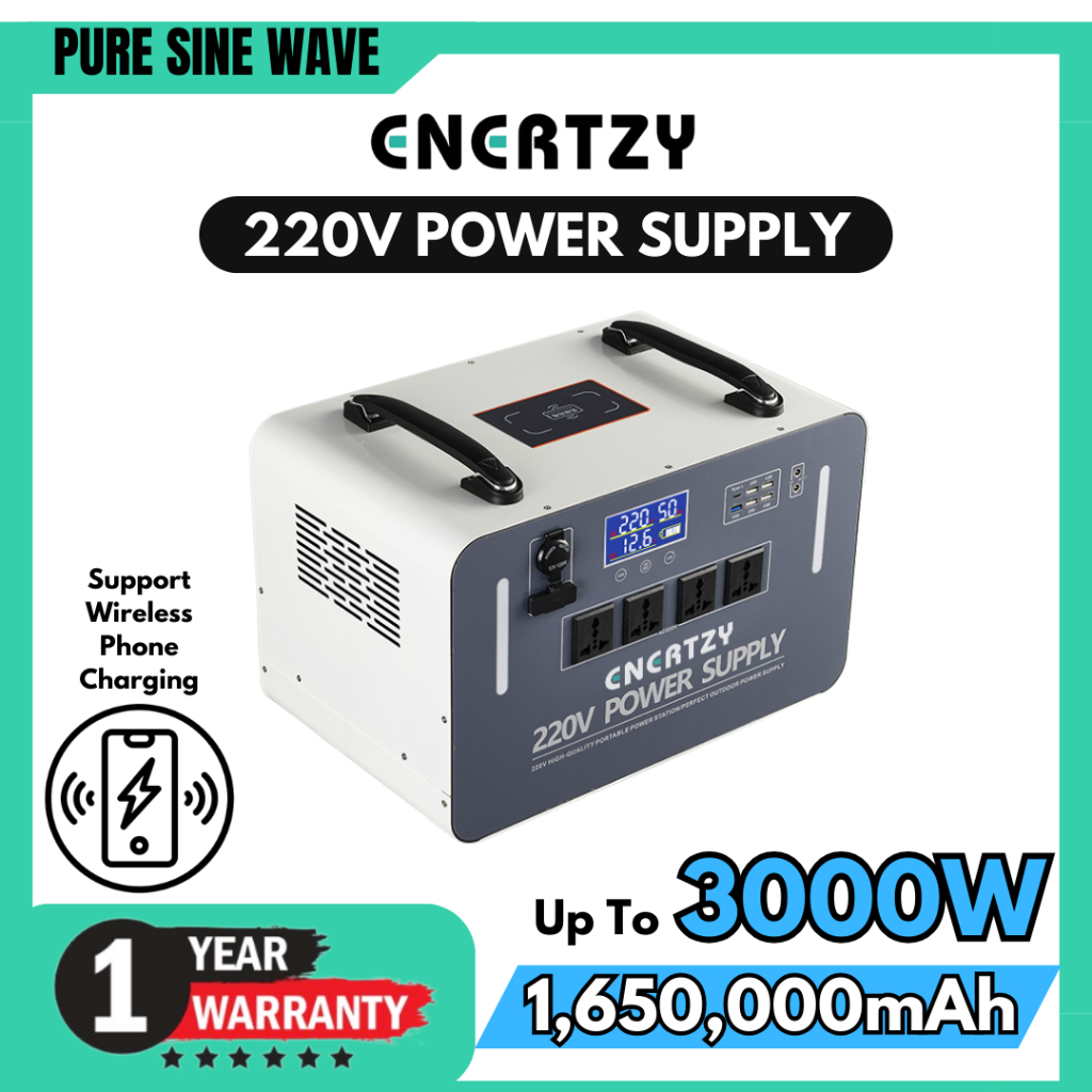 【3000W HIGH POWER】ENERTZY Portable Power Station Pure Sine Wave 2000W/3000W 220V Output ...