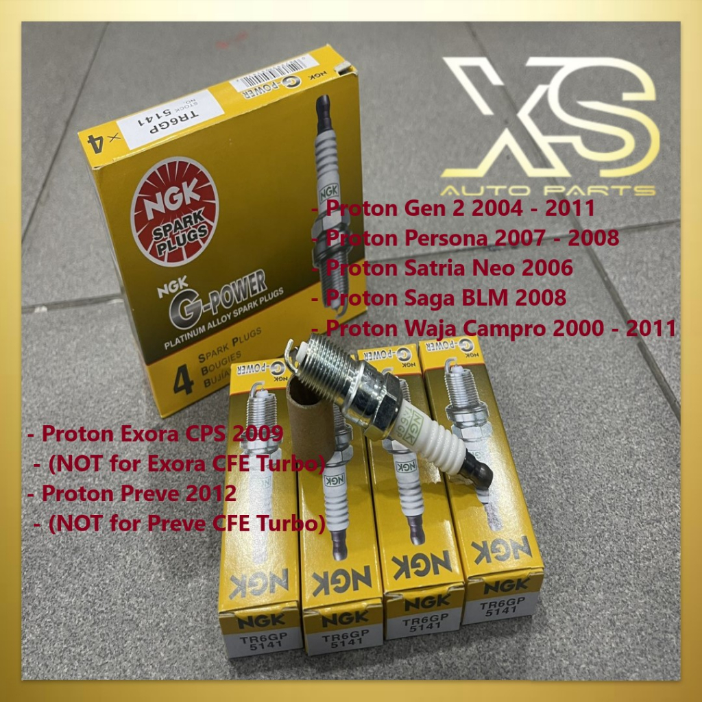 (100% ORIGINAL) NGK 5141 G-Power Platinum Alloy Spark Plugs For Proton ...
