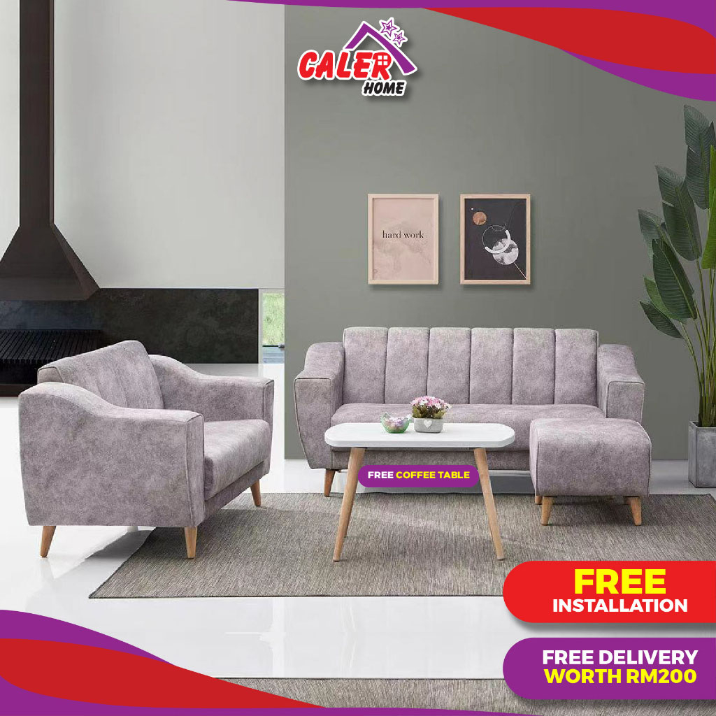 Caler Home Thiago 2+3Seater + Stool [Free Installation] | Shopee Malaysia