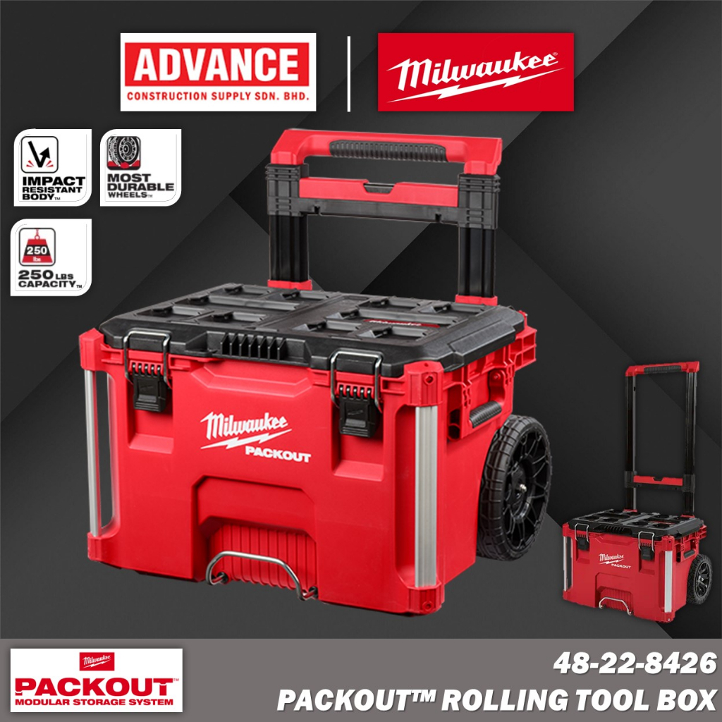 Milwaukee 48-22-8426 PACKOUT Rolling Tool Box | Shopee Malaysia