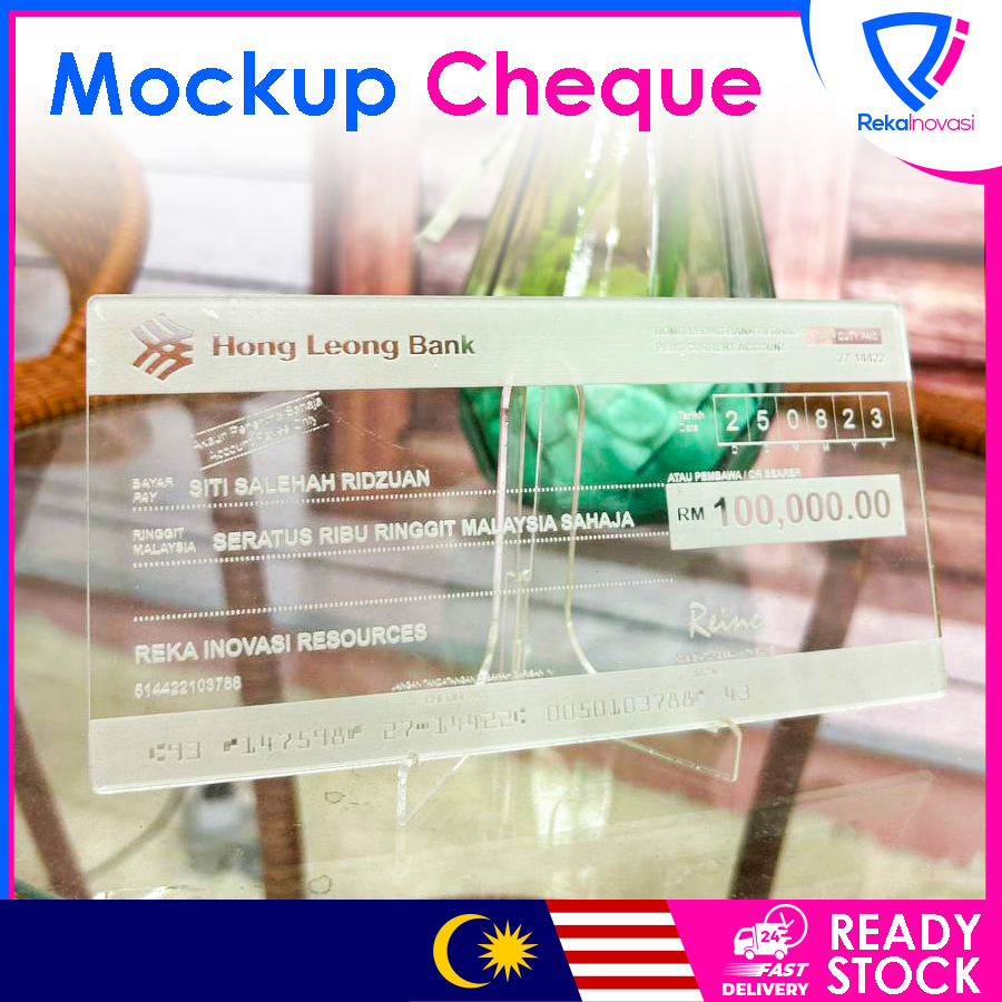 MOCKUP CHEQUE/ CHEQUE HANTARAN KAHWIN/CEK AKAD NIKAH ACRYLIC | Shopee ...