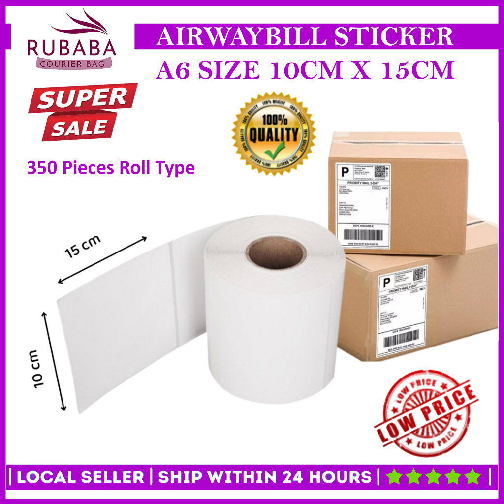 350pcs Airwaybill AWB Thermal Paper Roll Sticker A6 100 mmx150 mm ...