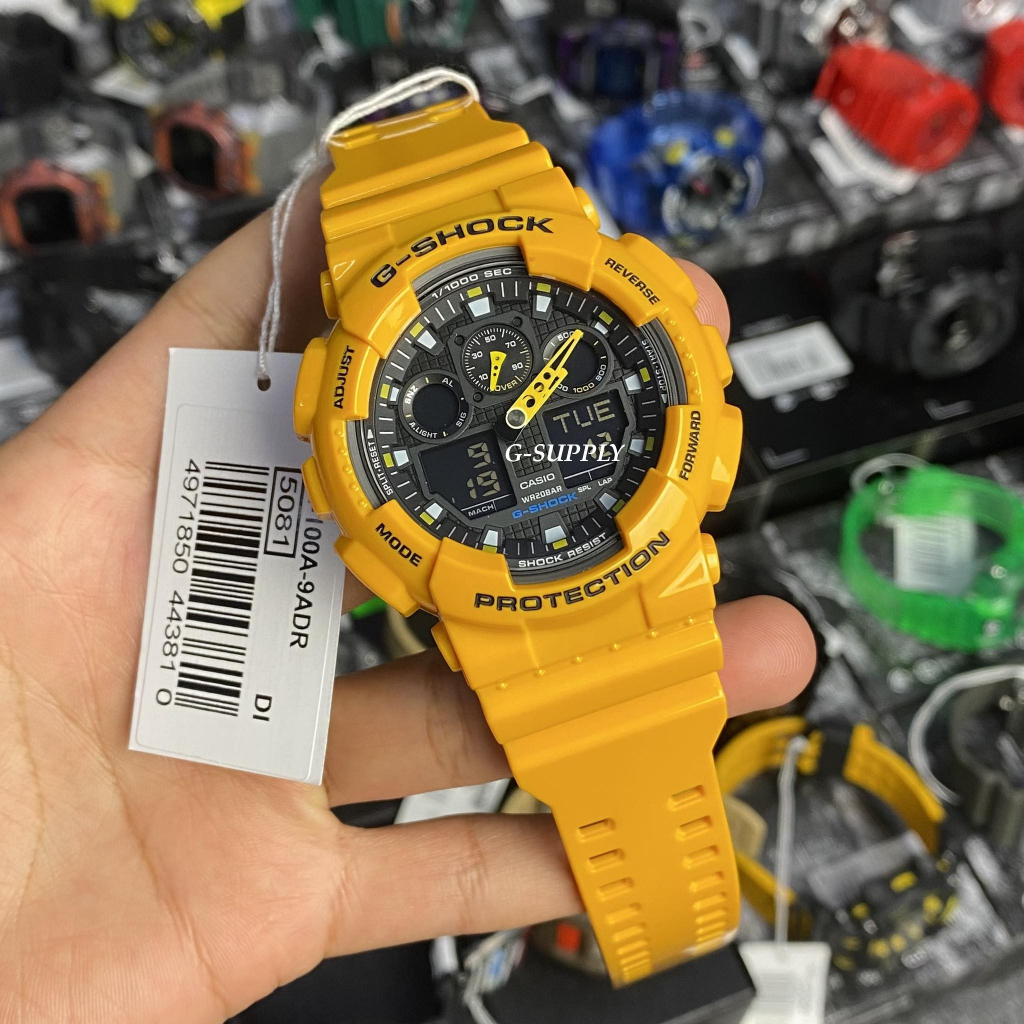 ORIGINAL 100% G-SHOCK GA-100A-9A GA-100A-9 GA-100 GA100 Bumblbee Color ...
