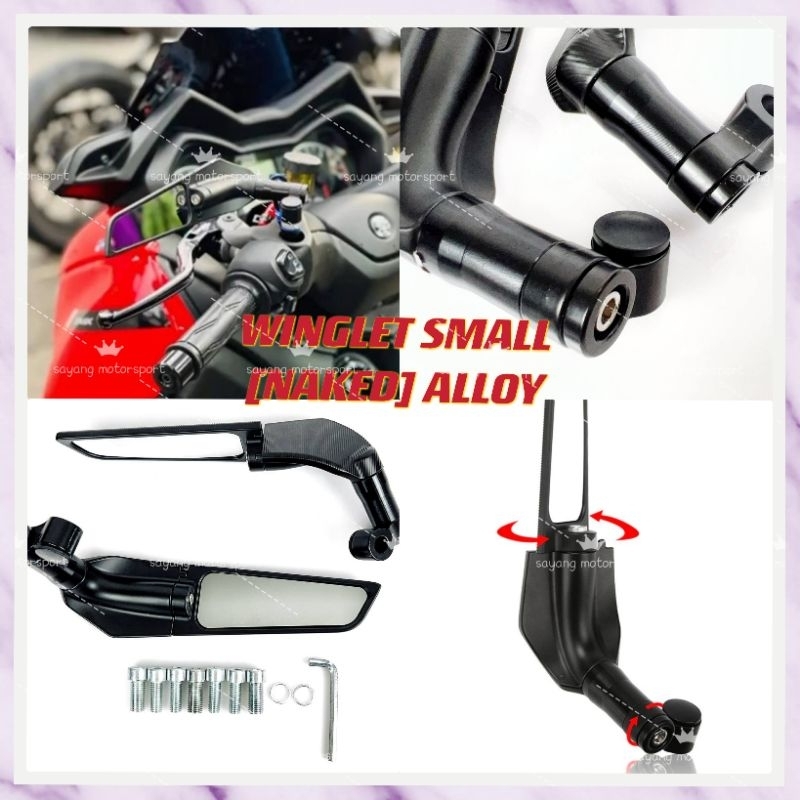 UNIVERSAL YMH SIDE MIRROR WINGLET ADJUSTABLE CNC CARBON FOR FAIRING ...