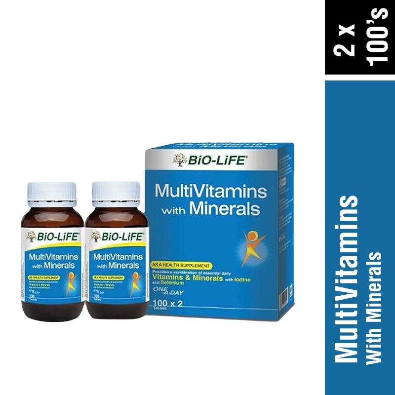 Bio-Life MultiVitamins with Minerals 100's X 2 / 100's [Exp: 17/1/2024 ...