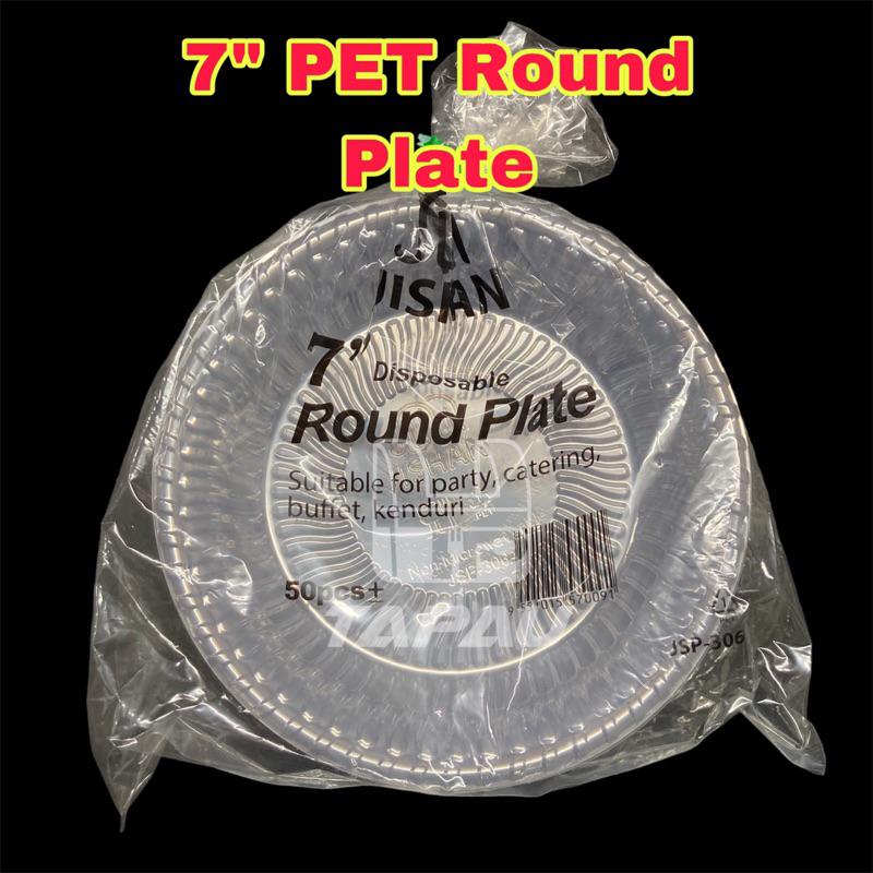 TAPAU - 7" Small Plate [ 50pcs± ] JISHAN - Disposable PP Plastic Plate ...