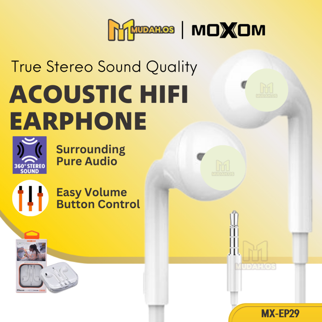 MOXOM HiFi Stereo Bass 3.5 MM In Ear Earphone MDMX29 Noise Isolating ...