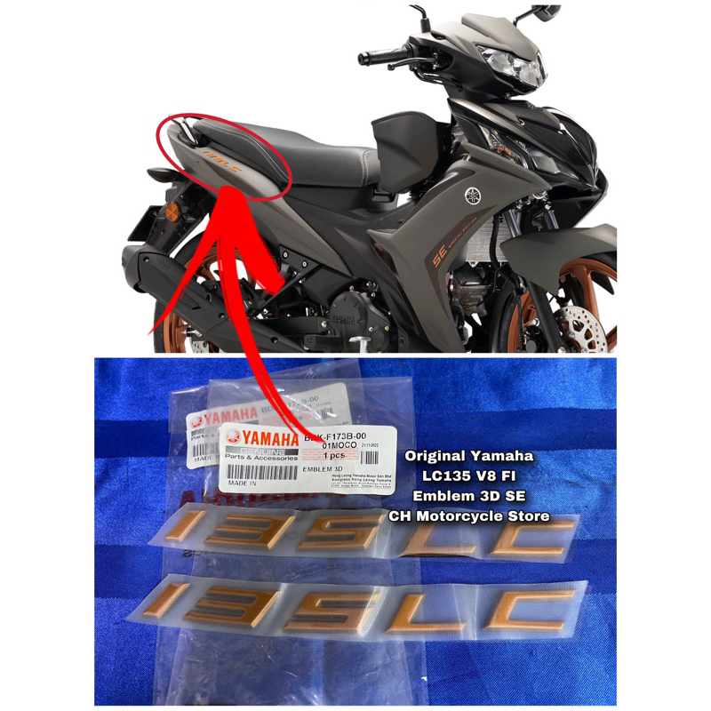 Original Yamaha LC135 V8 FI Emblem 3D SE Special Edition Grey | Shopee ...