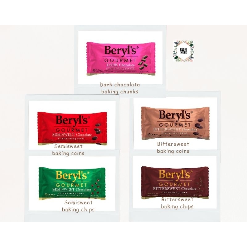 🔥 Ready Stock 🔥Beryl's Gourmet Semisweet and Bittersweet Chunks, Coins ...