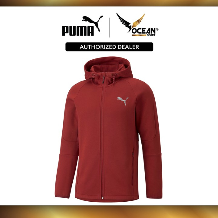Puma Men's EVOSTRIPE Full-Zip Hoodie Sweatshirt Zipper Lelaki (Intense ...