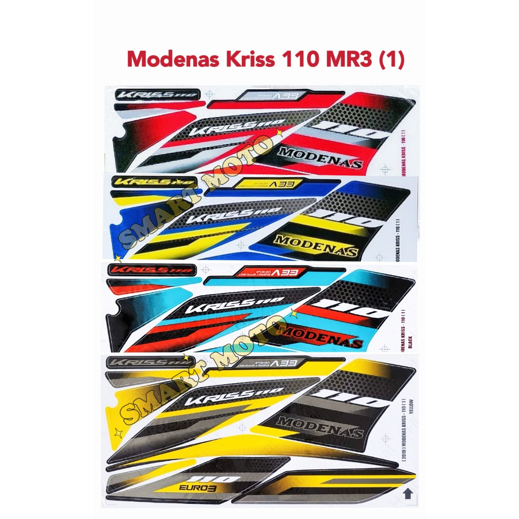 Modenas Kriss 110 Kriss110 MR3 Euro 3 (1) Body Stripe Body Sticker Red ...