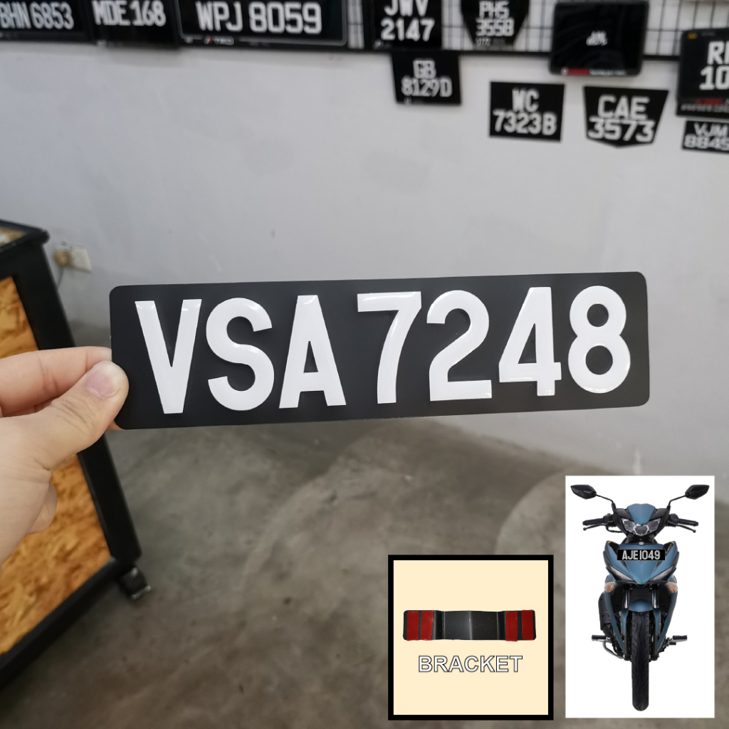 (D) No Plate Motor Depan Papan Pajang Besi Ketuk Standard JPJ Lepas ...