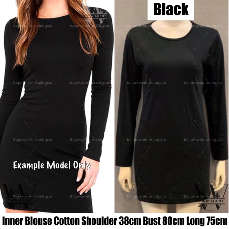 Long Sleeve Long Inner Cotton | Shopee Malaysia
