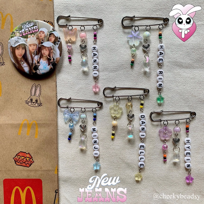 [cheekybeadsy] NewJeans PPG Inspired Pin Brooch - Hanni, Haerin ...