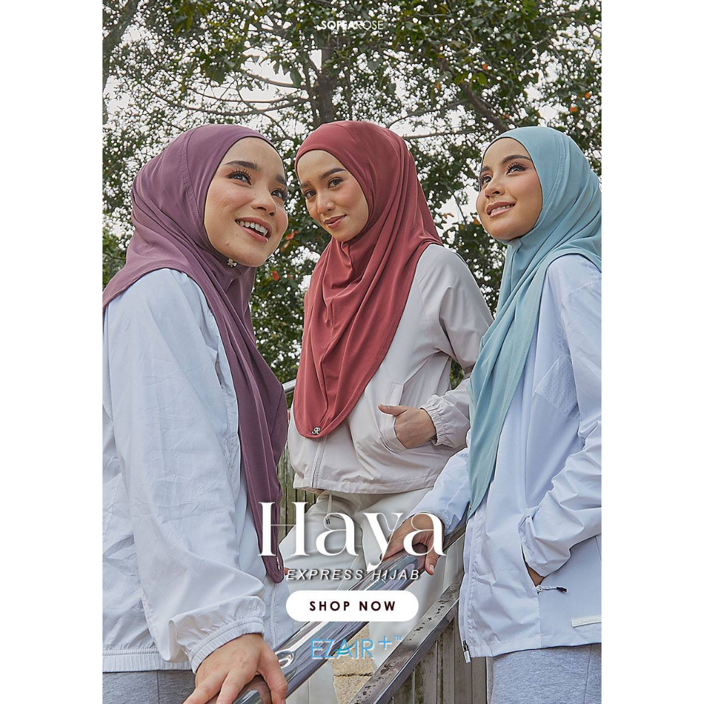 💙 SOFEAROSE HAYA EZ-AIR+ hijab SERIES 💙 Express Hijab Tudung Sarung by ...