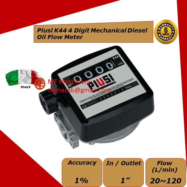 Mf Piusi K44 4 Digit / K33 3 Digit Mechanical Diesel Oil Flow Meter ...