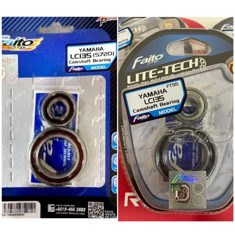 FAITO LC135 4S & 5S Y15 FZ150 FIBER CAMSHAFT S720 /C3 BEARING SET (PACK ...