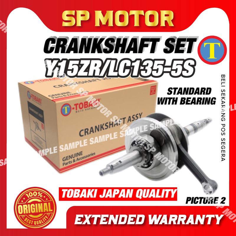 100% ORIGINAL TOBAKI LC135 5S 55C 55D Y15ZR FZ150I LC 135 Y15 FZ CRANKSHAFT GRANSAP STANDARD STD ...