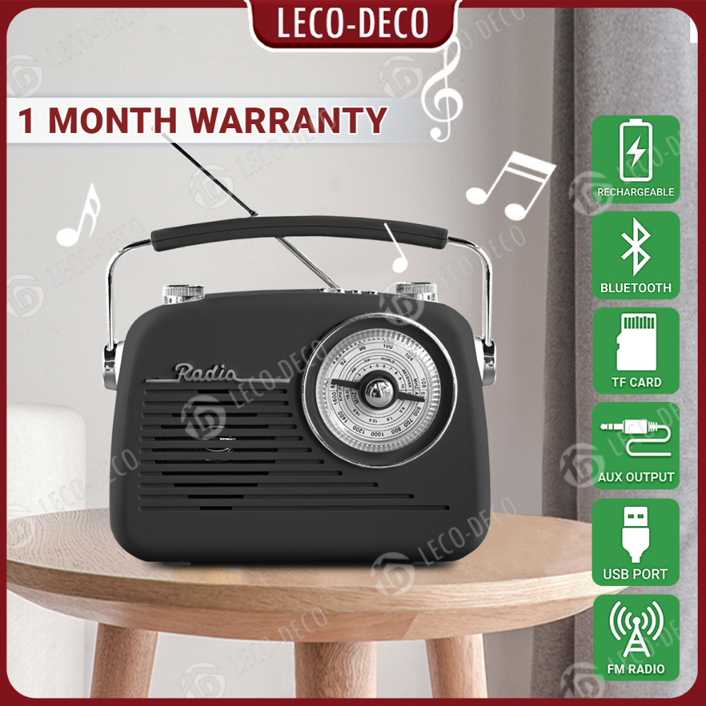 CLASSICAL VINTAGE RETRO RECHARGEABLE RADIO SPEAKER WIRELESS BLUETOOTH ...