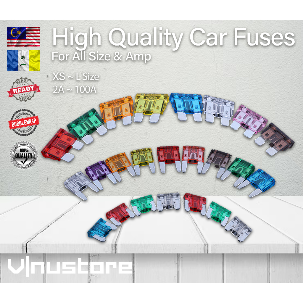 10PCs High Quality Car Fuses Fius Fuse All Size 2A~100A For Car ...