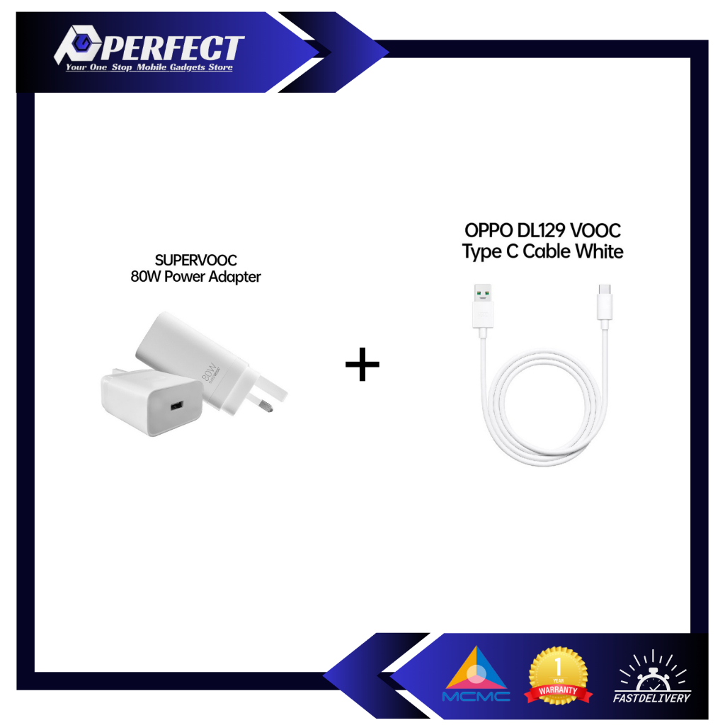 OPPO SUPERVOOC 80W Power Adapter l SUPERVOOC Type-C Cable (Fast Charge) | Shopee Malaysia