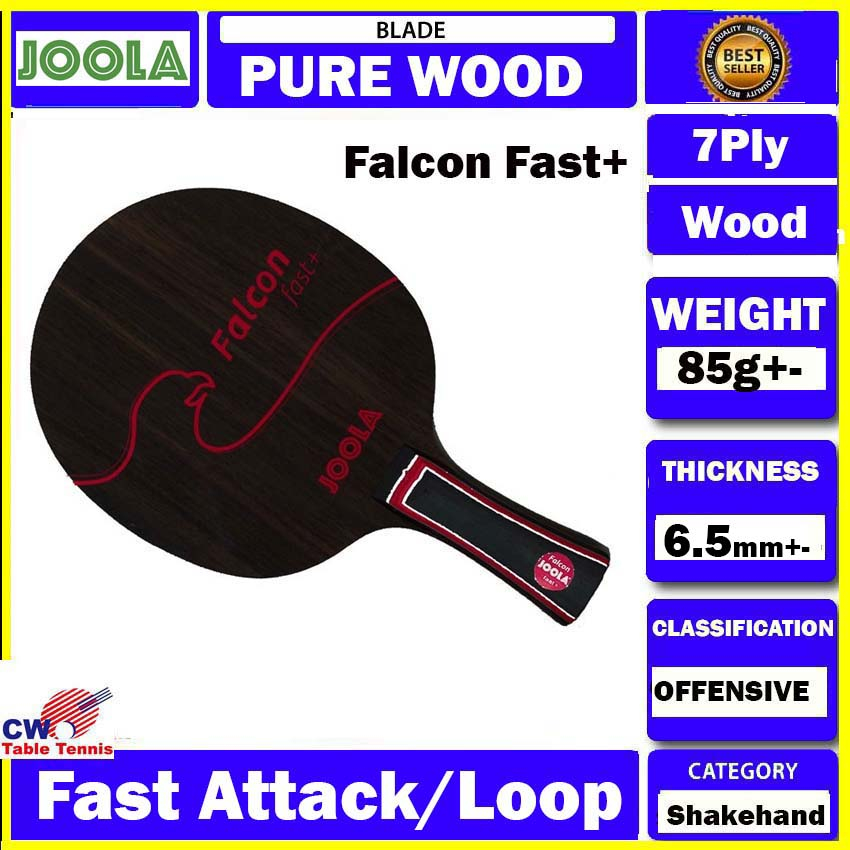 Joola FALCON FAST+ (7 Ply Ebony Offensive) JOOLA Table Tennis Blade ...
