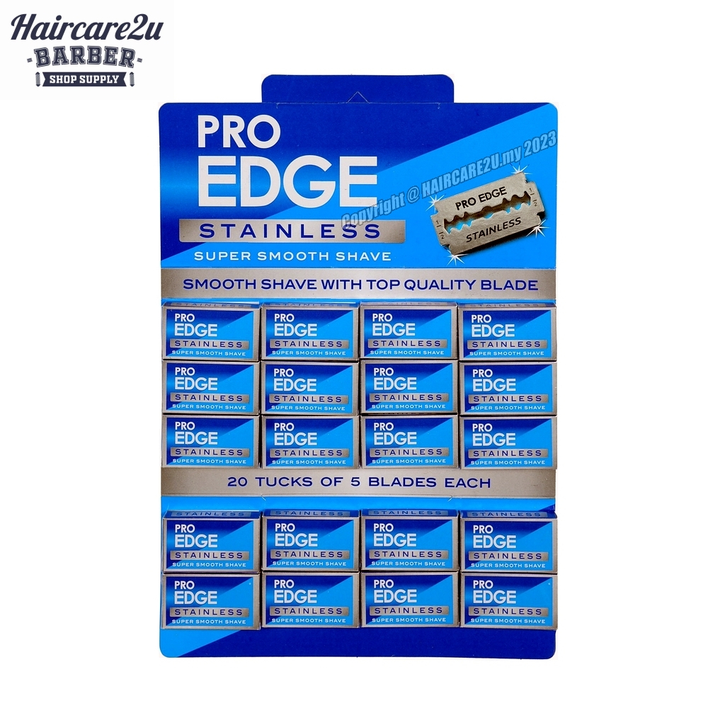 Pro Edge Stainless Super Smooth Shave Double Edge Razor Blades (100pcs ...