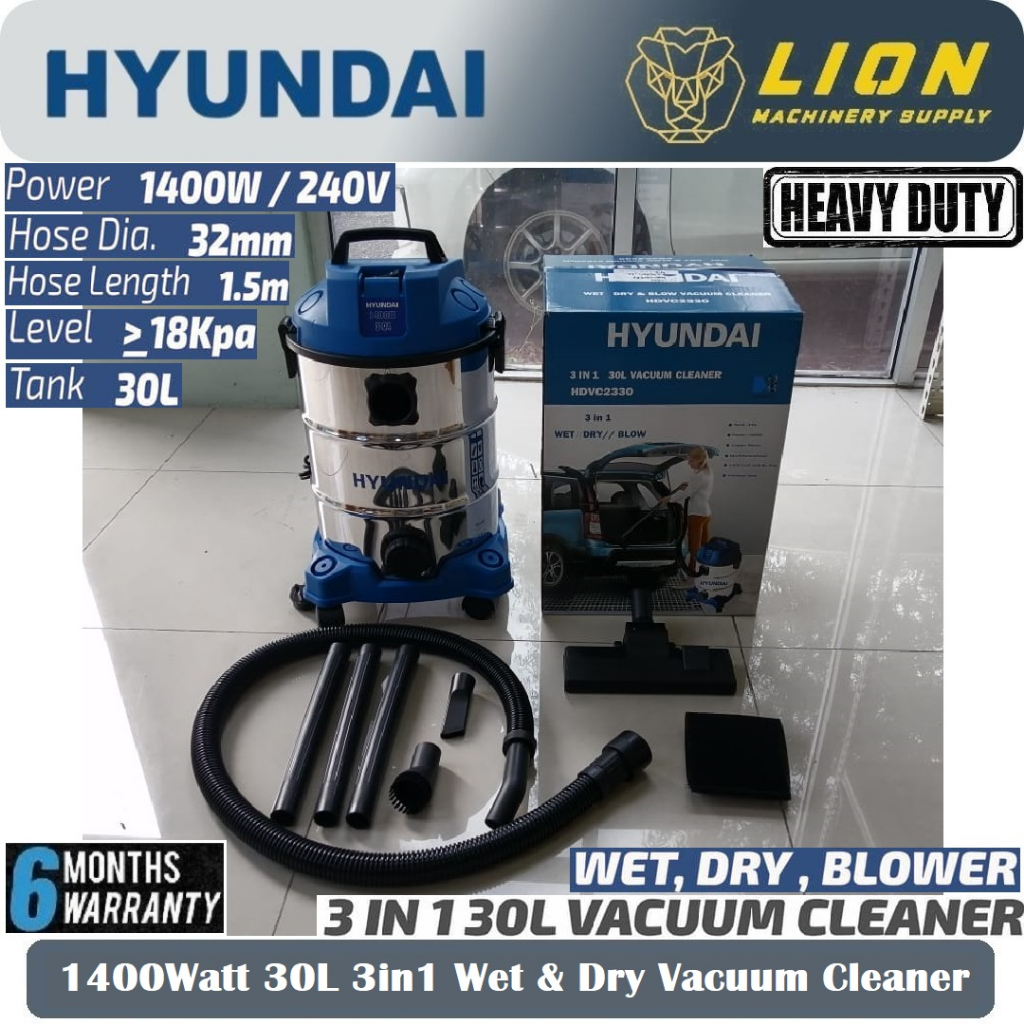 HYUNDAI 1400W 30L Wet & Dry Vacuum Cleaners With Blower Function (3in1 ...