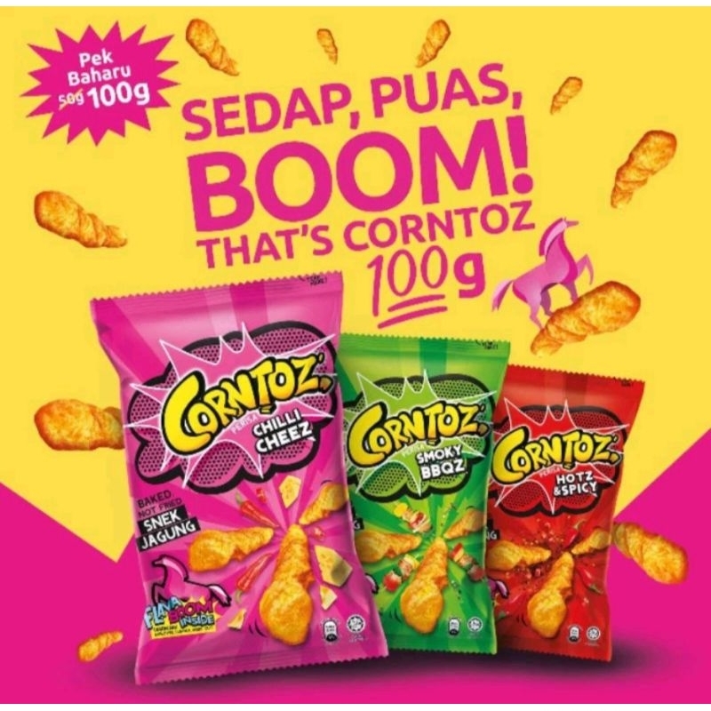 Corntoz Chili Cheez/Hotz and Spicy/Smoky BBQz (100g x 2Pack) | Shopee ...