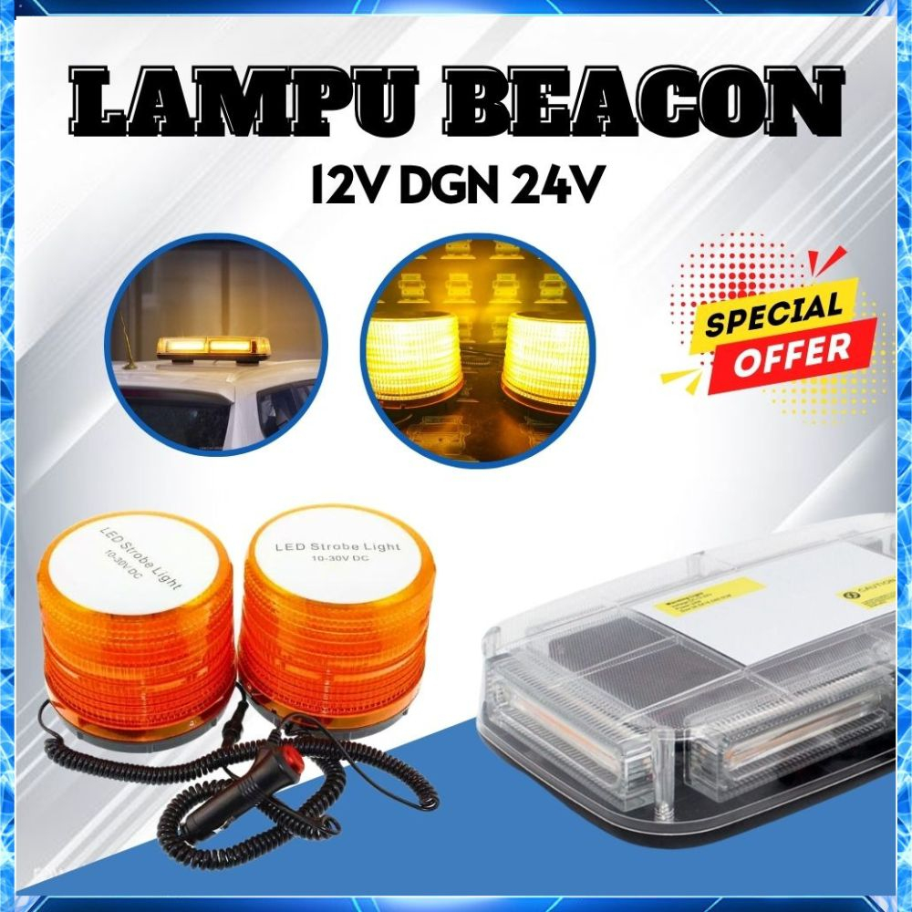 GBS Truck Lampu Beacon 12v 24v Warning Light Led Twin Beacon Aksesori Lori Isuzu Hino Volvo ...
