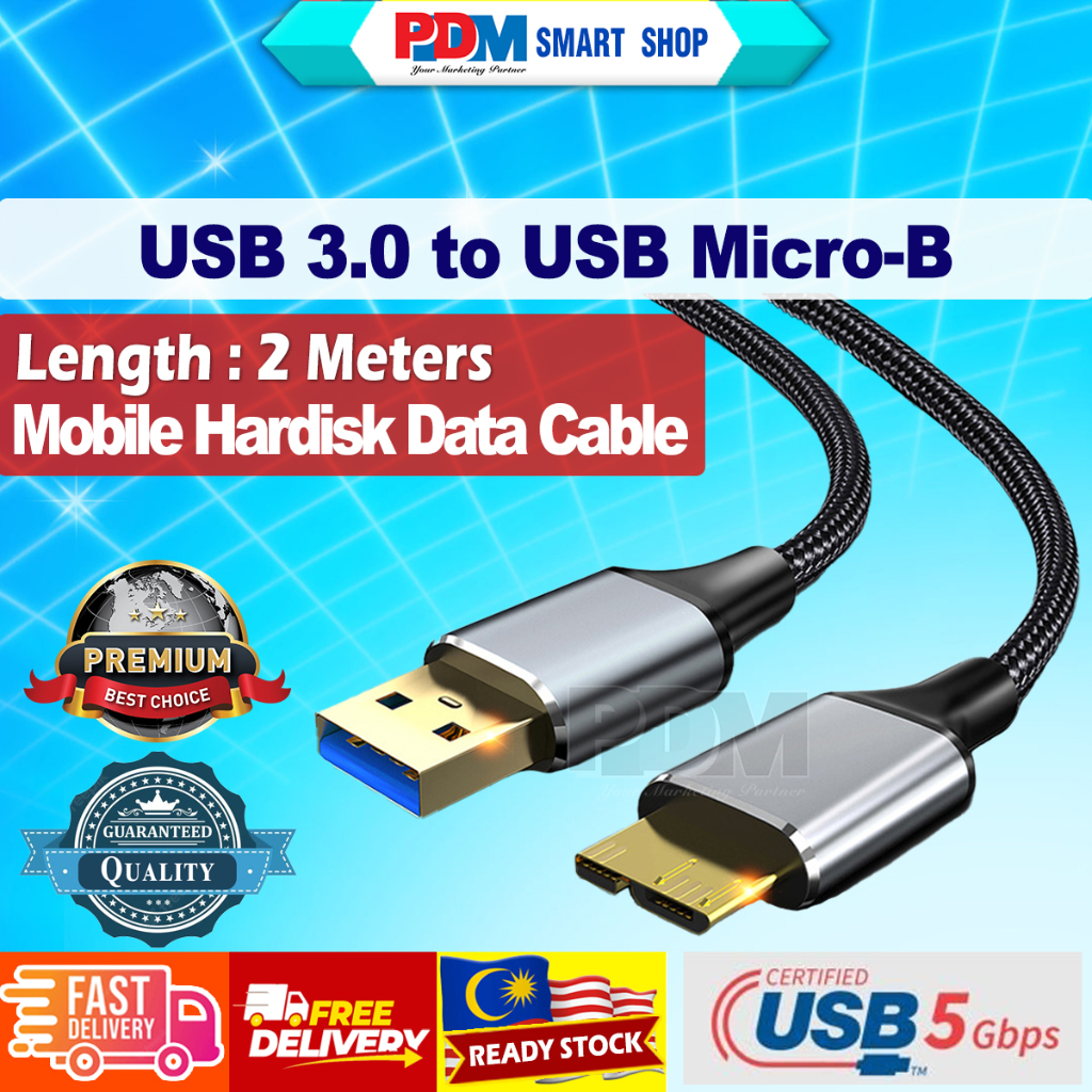 PDM Universal USB 3.0 to USB Micro-B Mobile Hard Disk Data Cable 2 ...