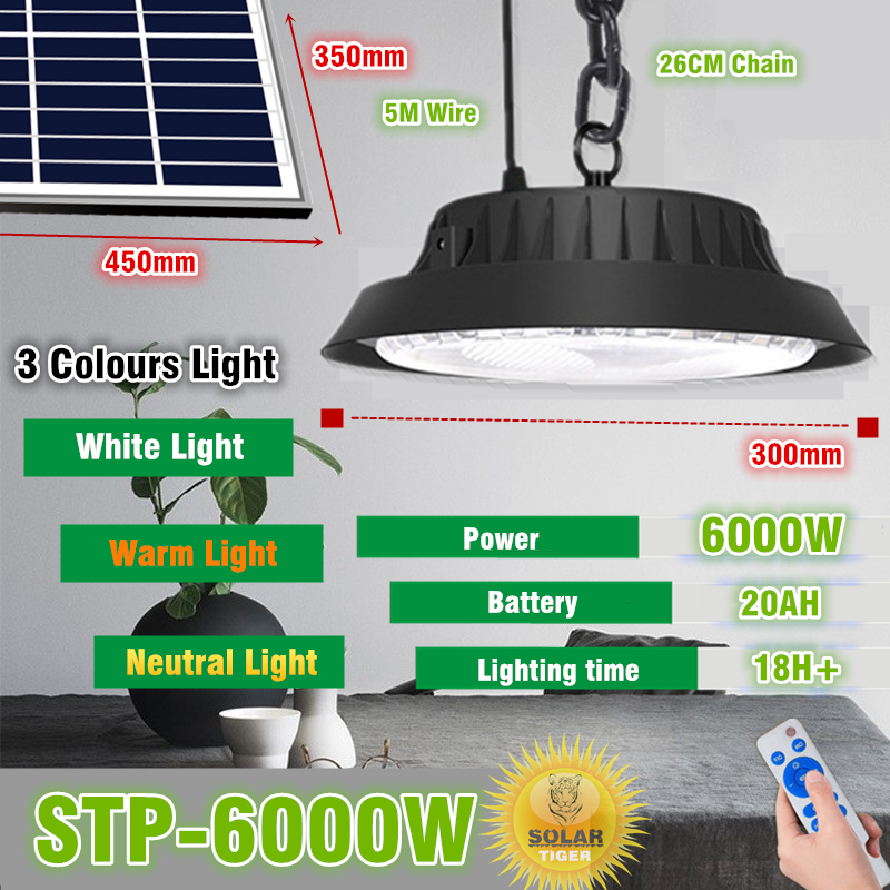 SolarTiger Pendant Light 6000W Solar Light LED Lampu Solar Outdoor ...