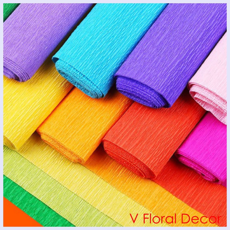 50cm*250cm Crepe Paper Roll/DIY/FLOWER MAKING MATERIAL/ wedding Party ...