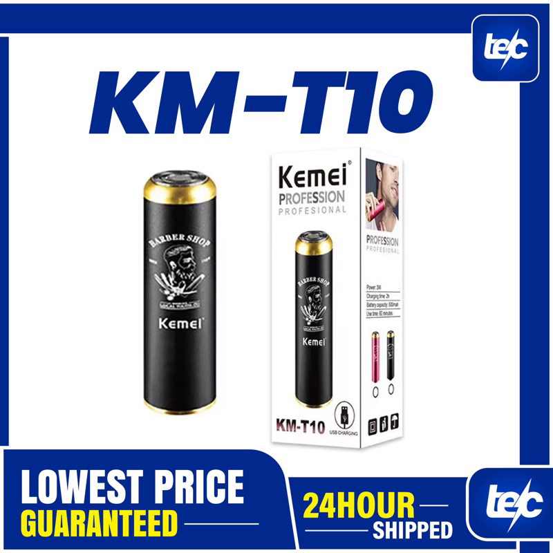 KEMEI KM-T10 Mini Men Electric Shaver Wet and Dry Use USB Rechargeable Portable Shaving Machine ...