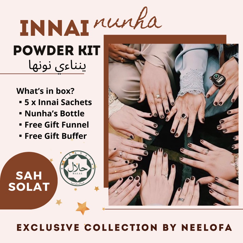Innai Nunha inai kuku halal Neelofa promo clearance warna brown color ...